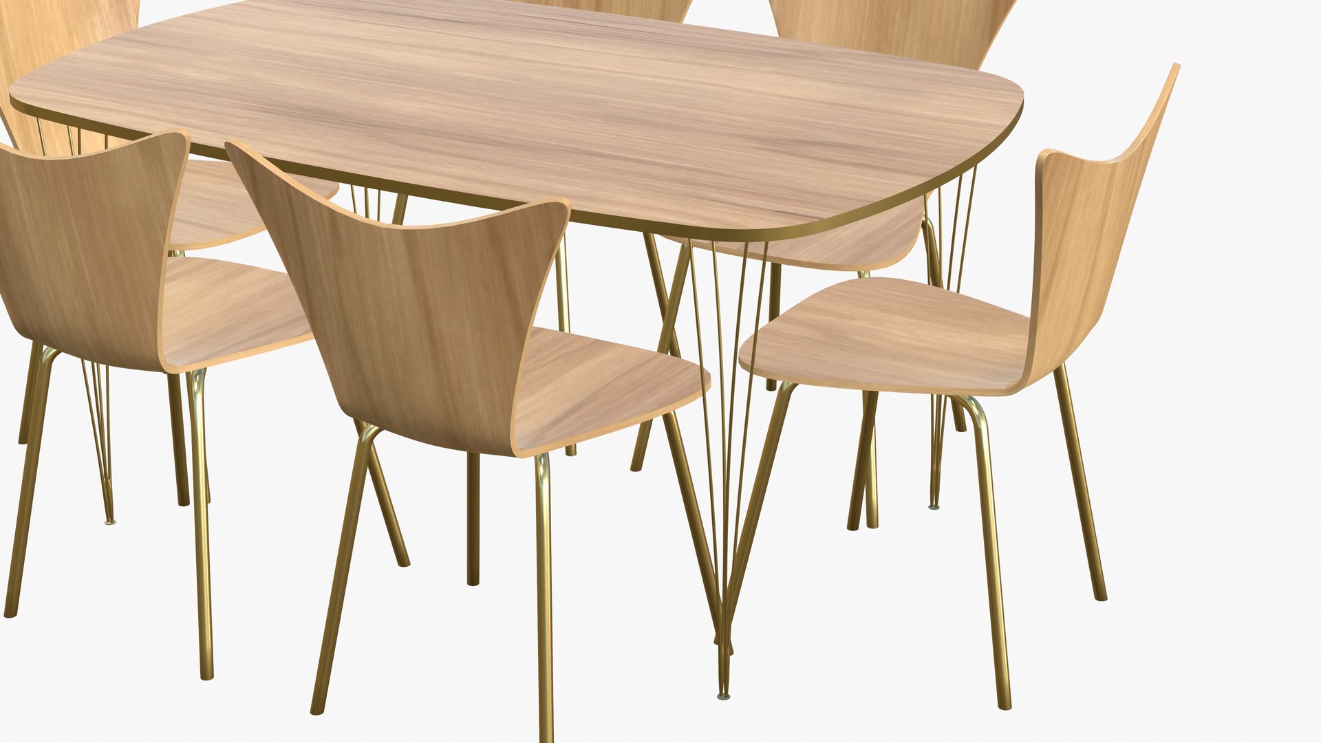 3D Dining Table 6 Seater Modern - TurboSquid 1791890