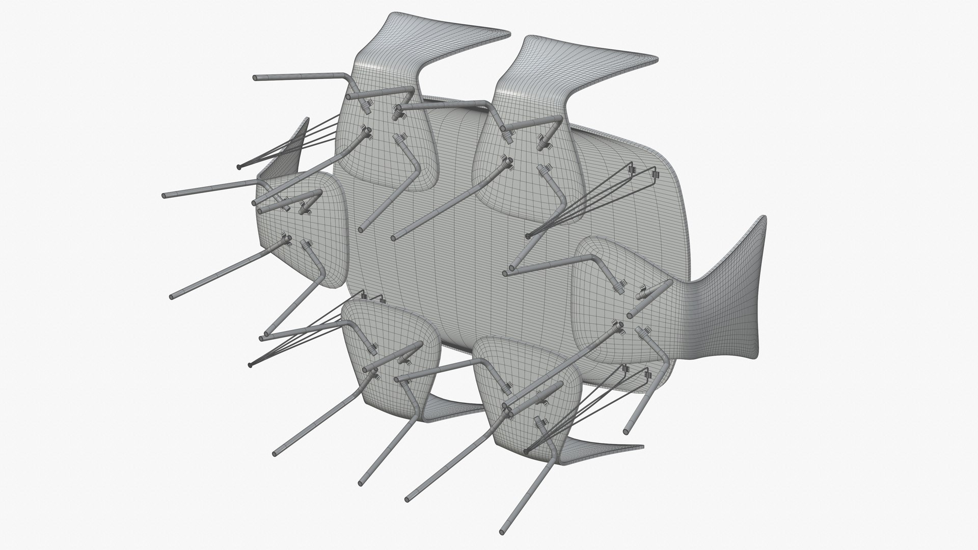 3D Dining Table 6 Seater Modern - TurboSquid 1791890