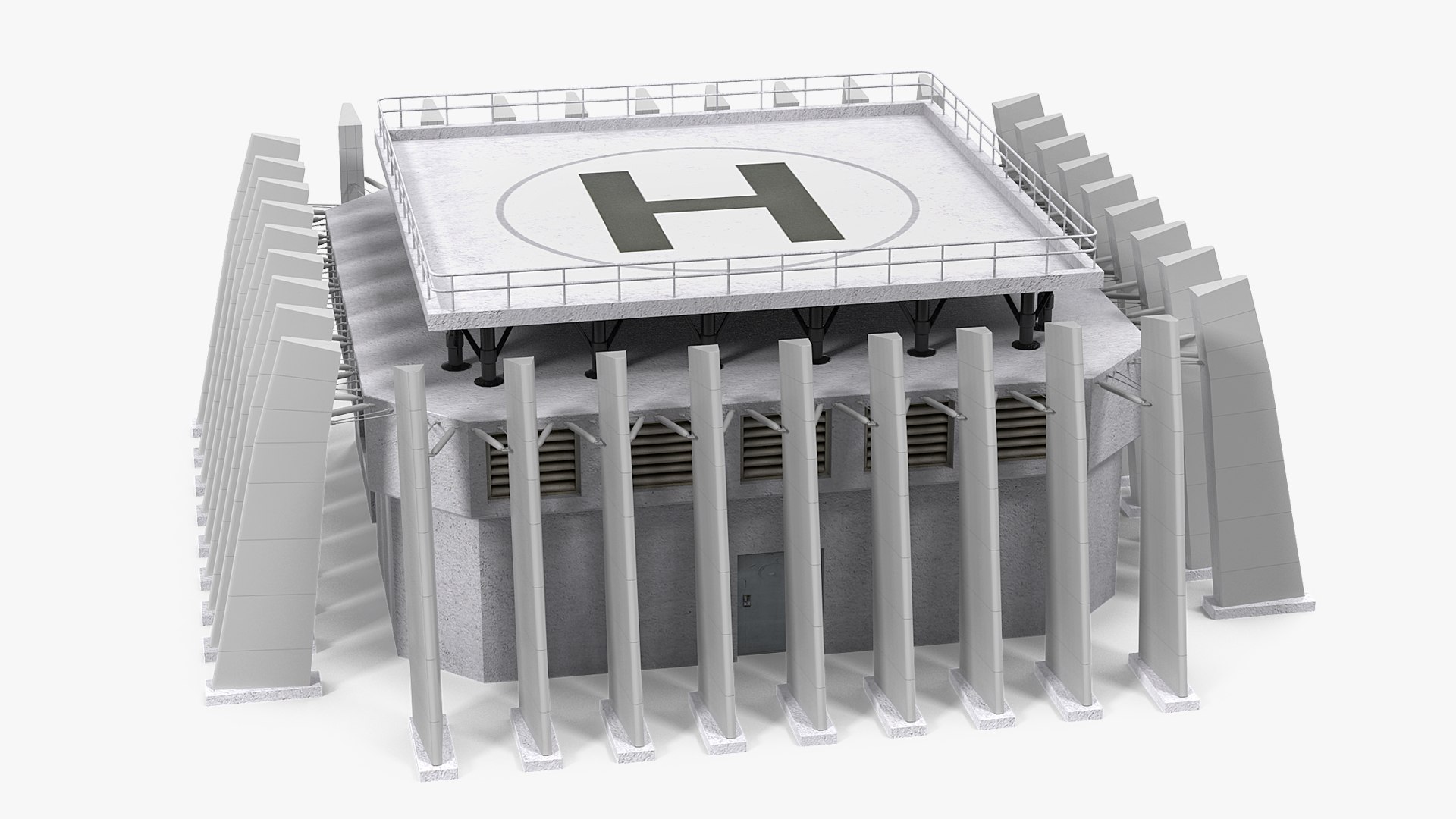 Helicopter parking landing platform 3D model - TurboSquid 1476871