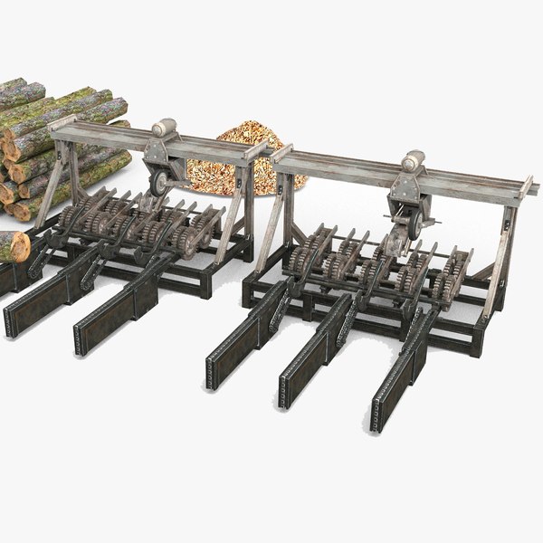 Modern scene logging machine logging yard 3D model - TurboSquid 1799312
