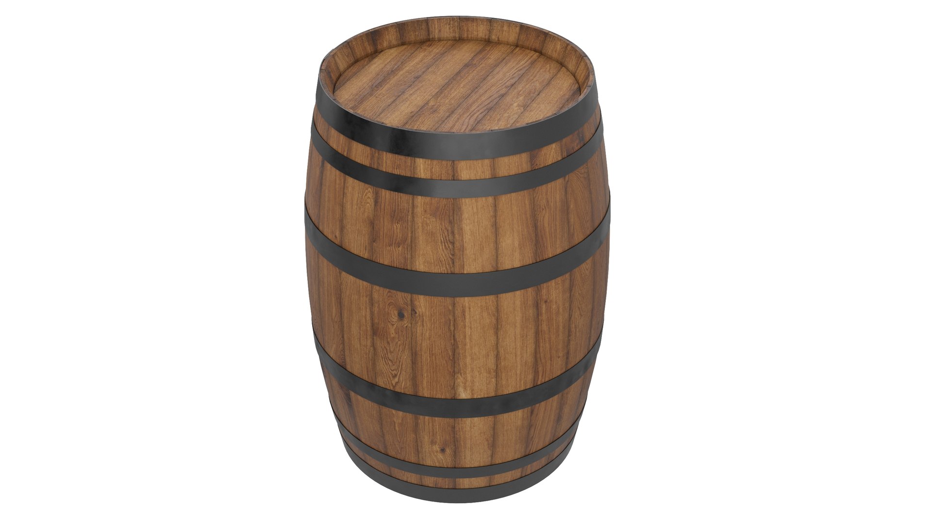 3D Wooden Barrel Model - TurboSquid 2046418
