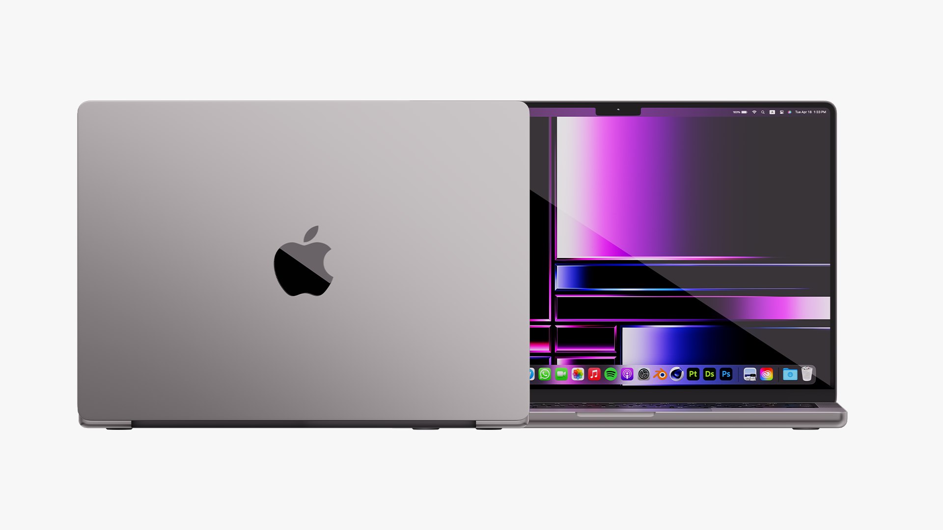 Apple MacBook Pro 14 Space Gray 2022 With Magic Mouse 3D Model ...
