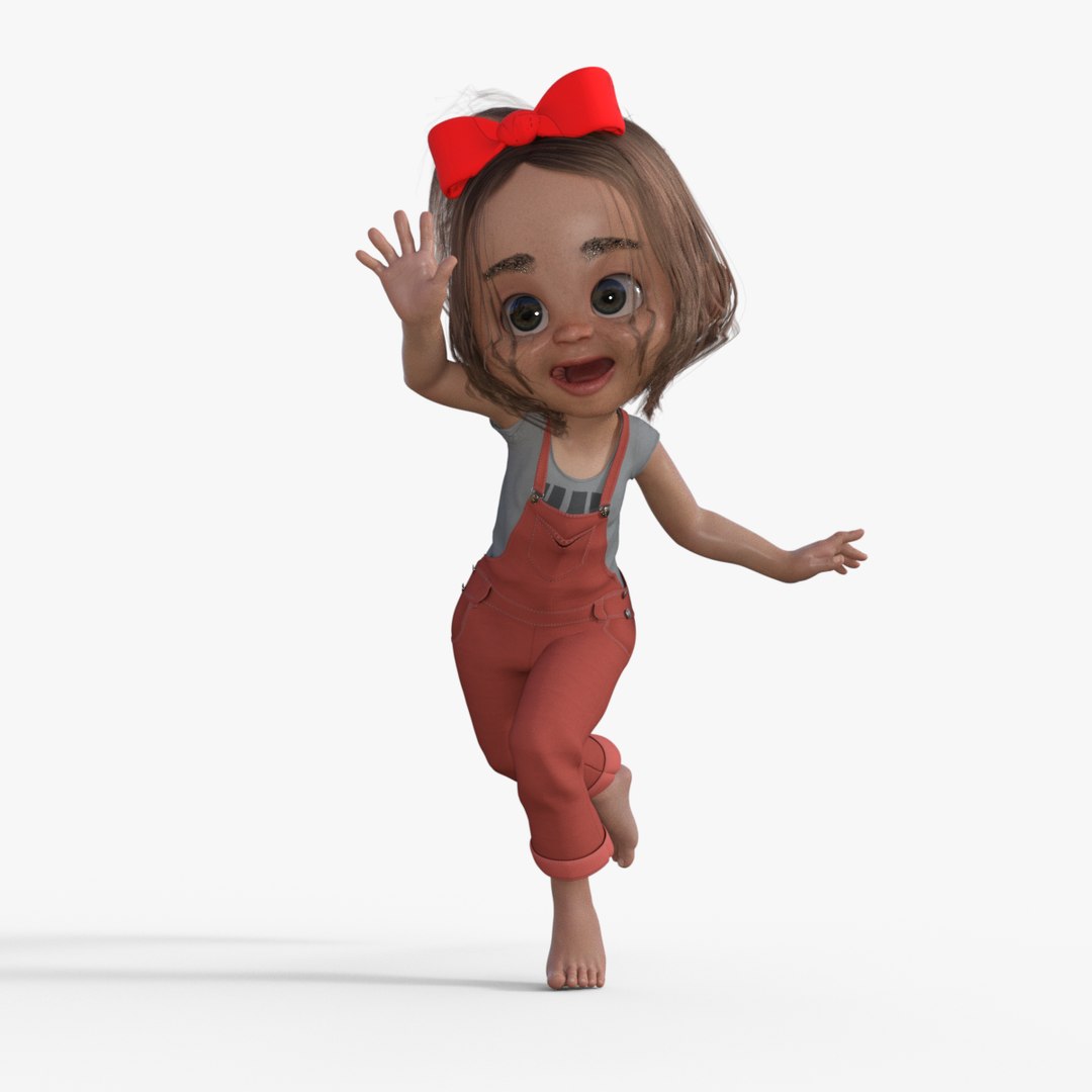 Cartoon Little Girl Rigged model - TurboSquid 1977064