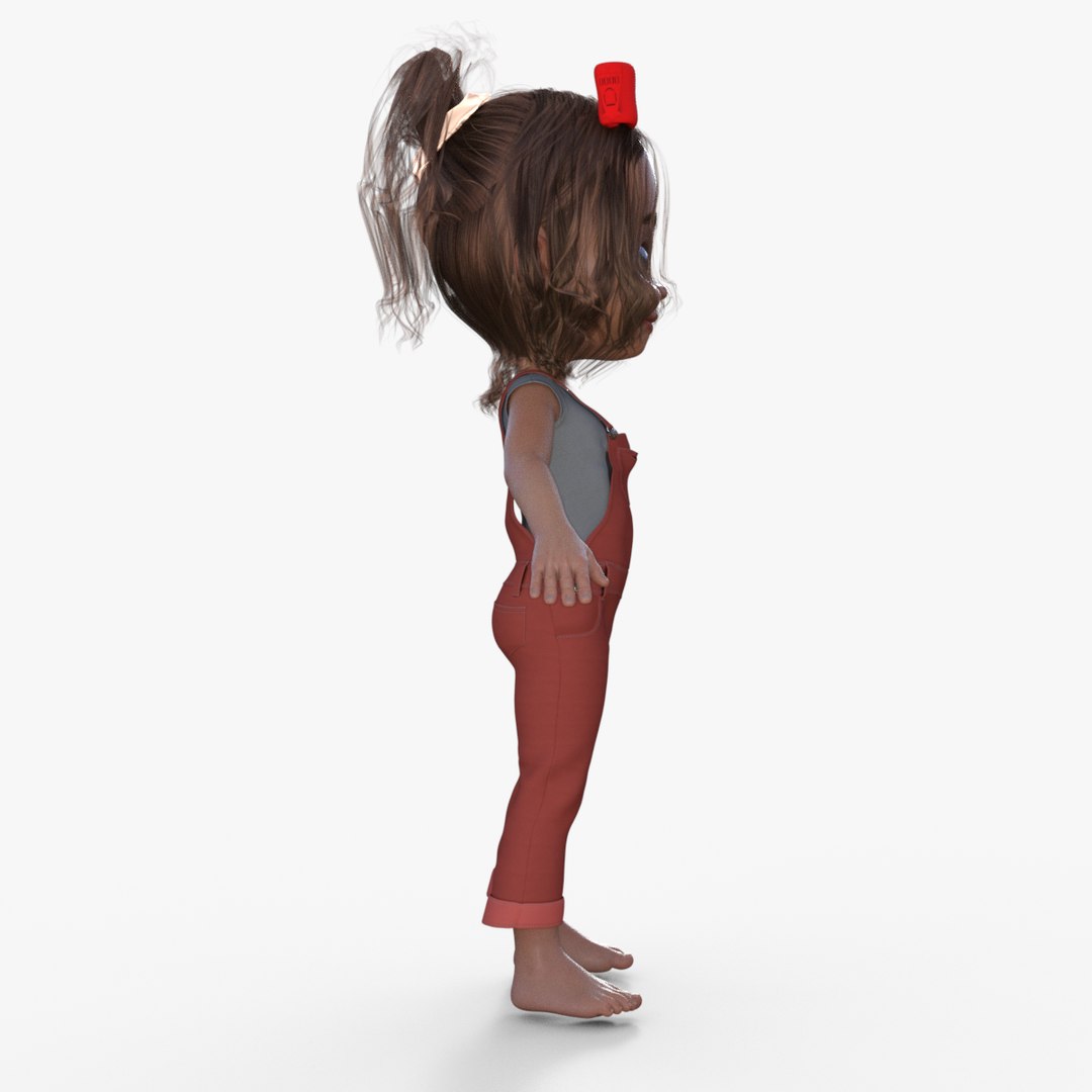 Cartoon Little Girl Rigged model - TurboSquid 1977064