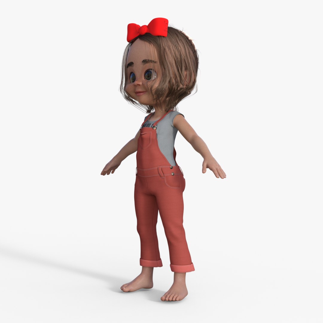 Cartoon Little Girl Rigged model - TurboSquid 1977064