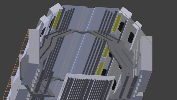 3d corridor sci-fi segment model