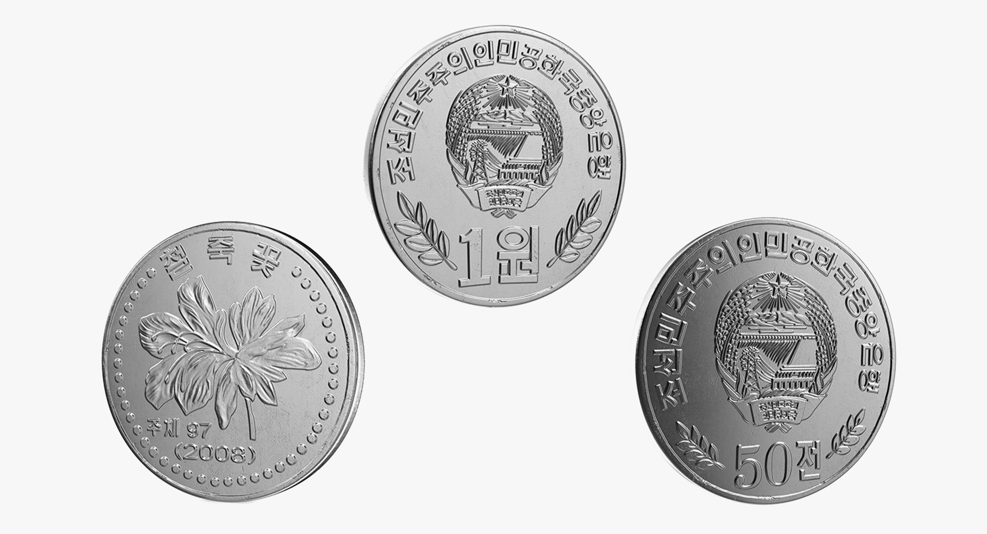 North Korea Chon Coin Collection 3D Model - TurboSquid 1757693