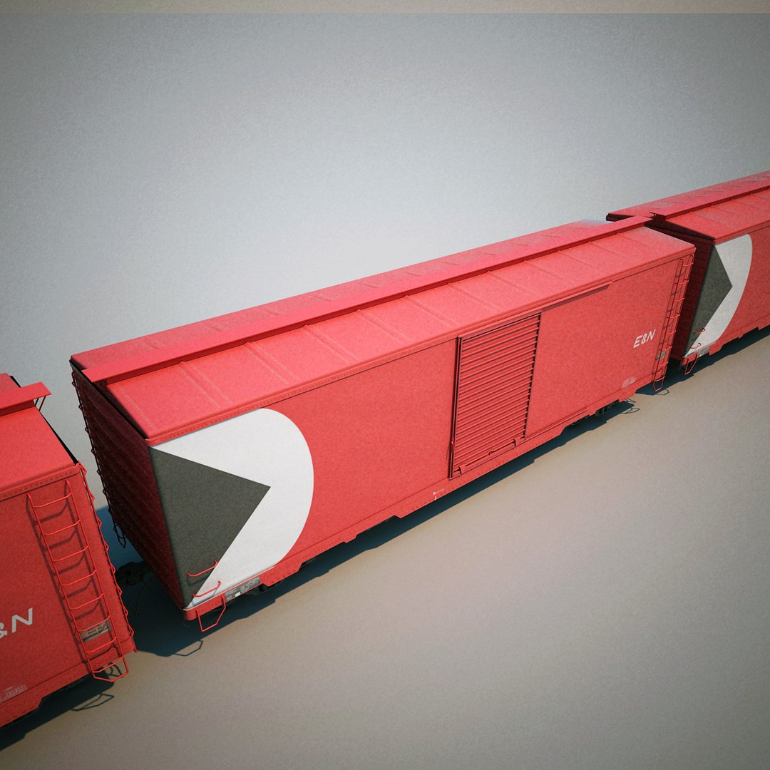 realistic train goods wagons 3ds