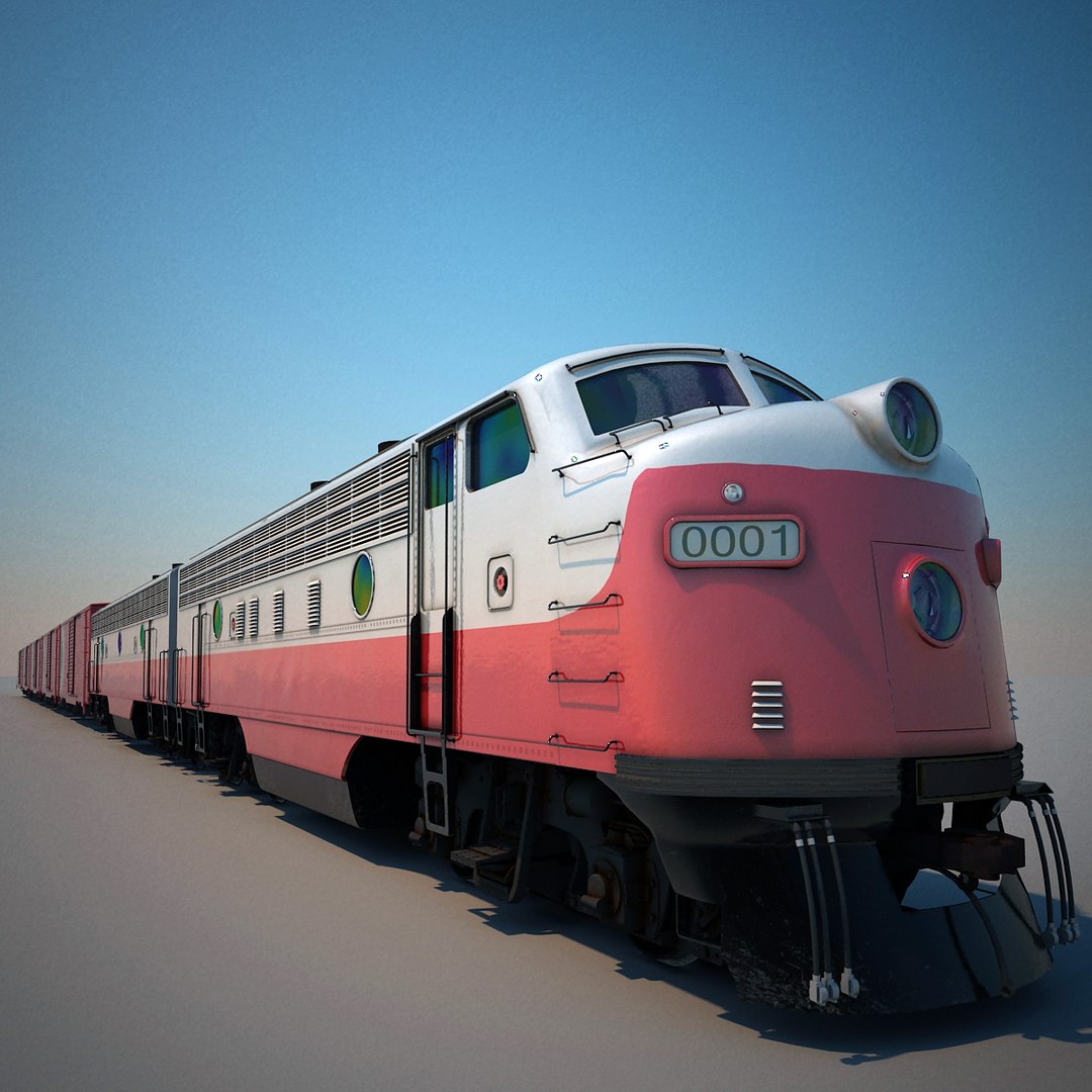 realistic train goods wagons 3ds