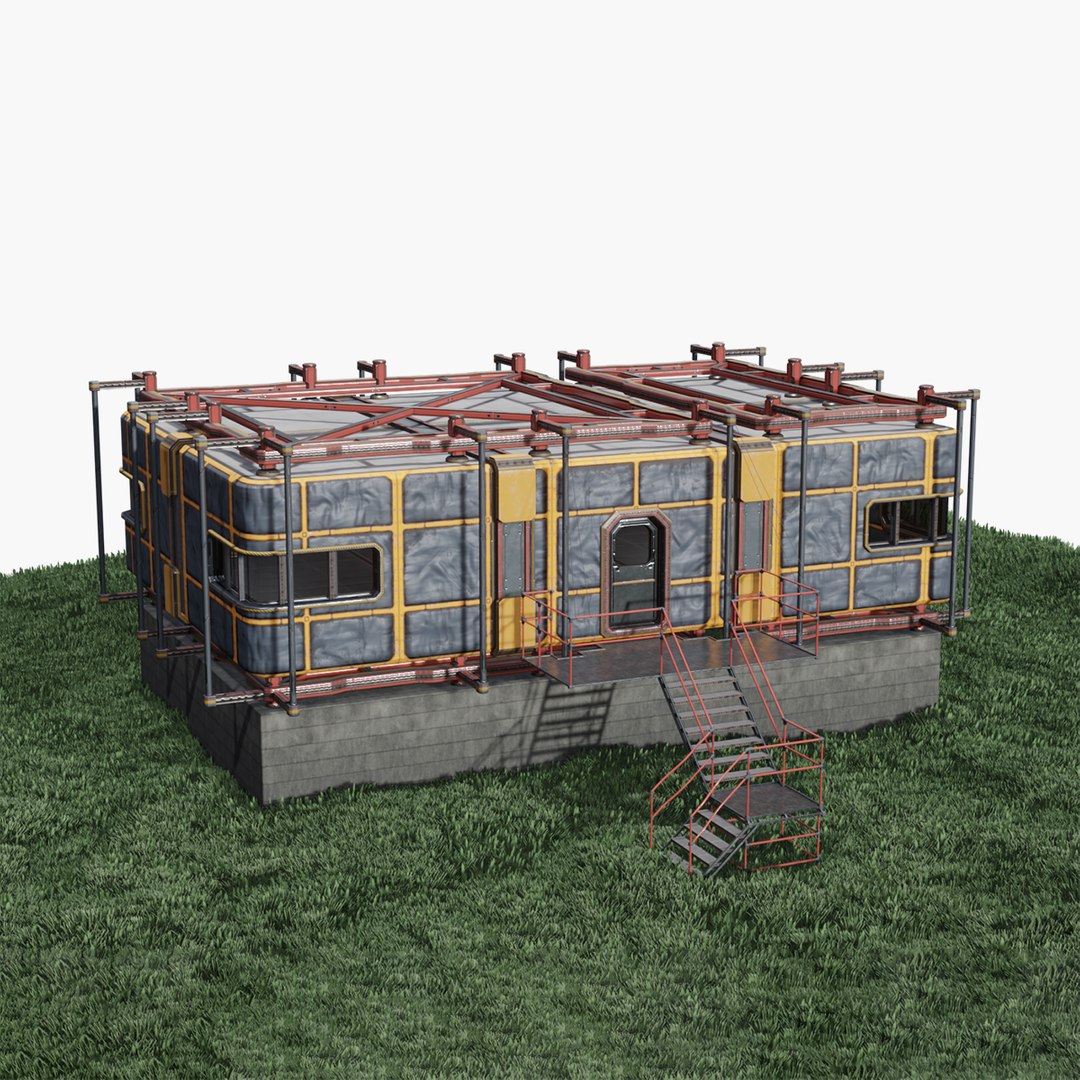 modelo 3d Sci-fi modular building with textures - TurboSquid 2020149