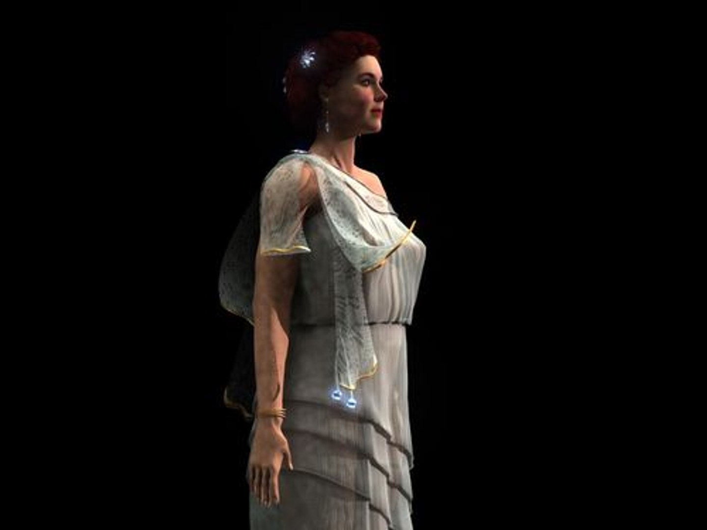 beautifull greek woman dress 3d model