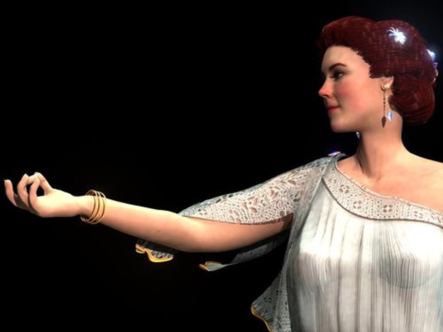 beautifull greek woman dress 3d model