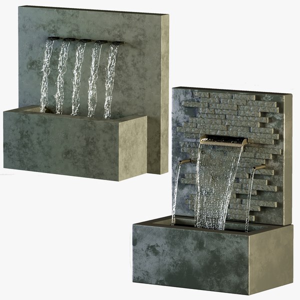 3D model Waterfall fountains cascade Water Features - TurboSquid 1938457