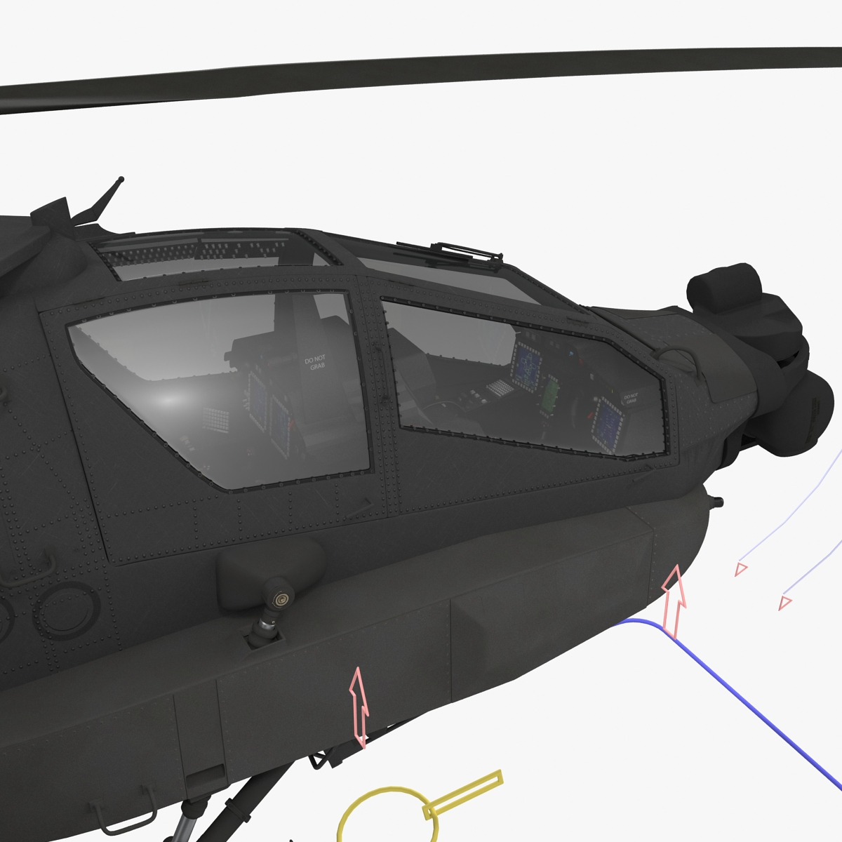 ah64a apache helicopter gray 3d model