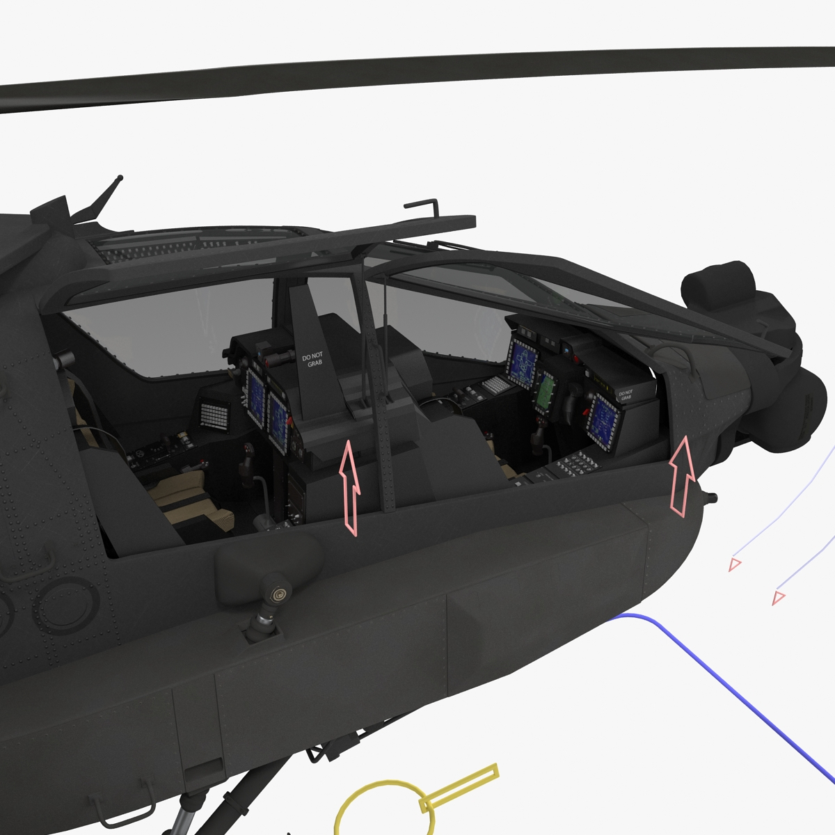 ah64a apache helicopter gray 3d model