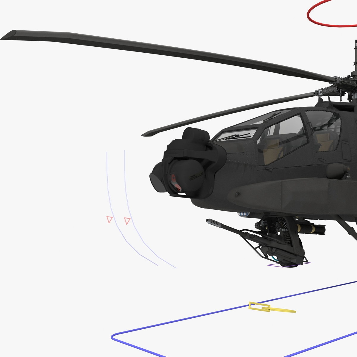 ah64a apache helicopter gray 3d model