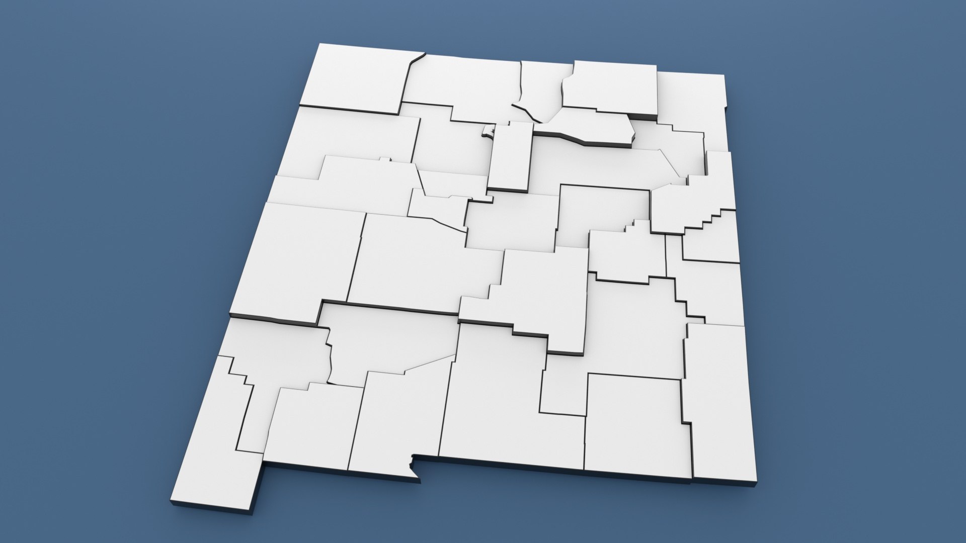 New Mexico Counties - Map Of United States Of America USA 3D Model ...