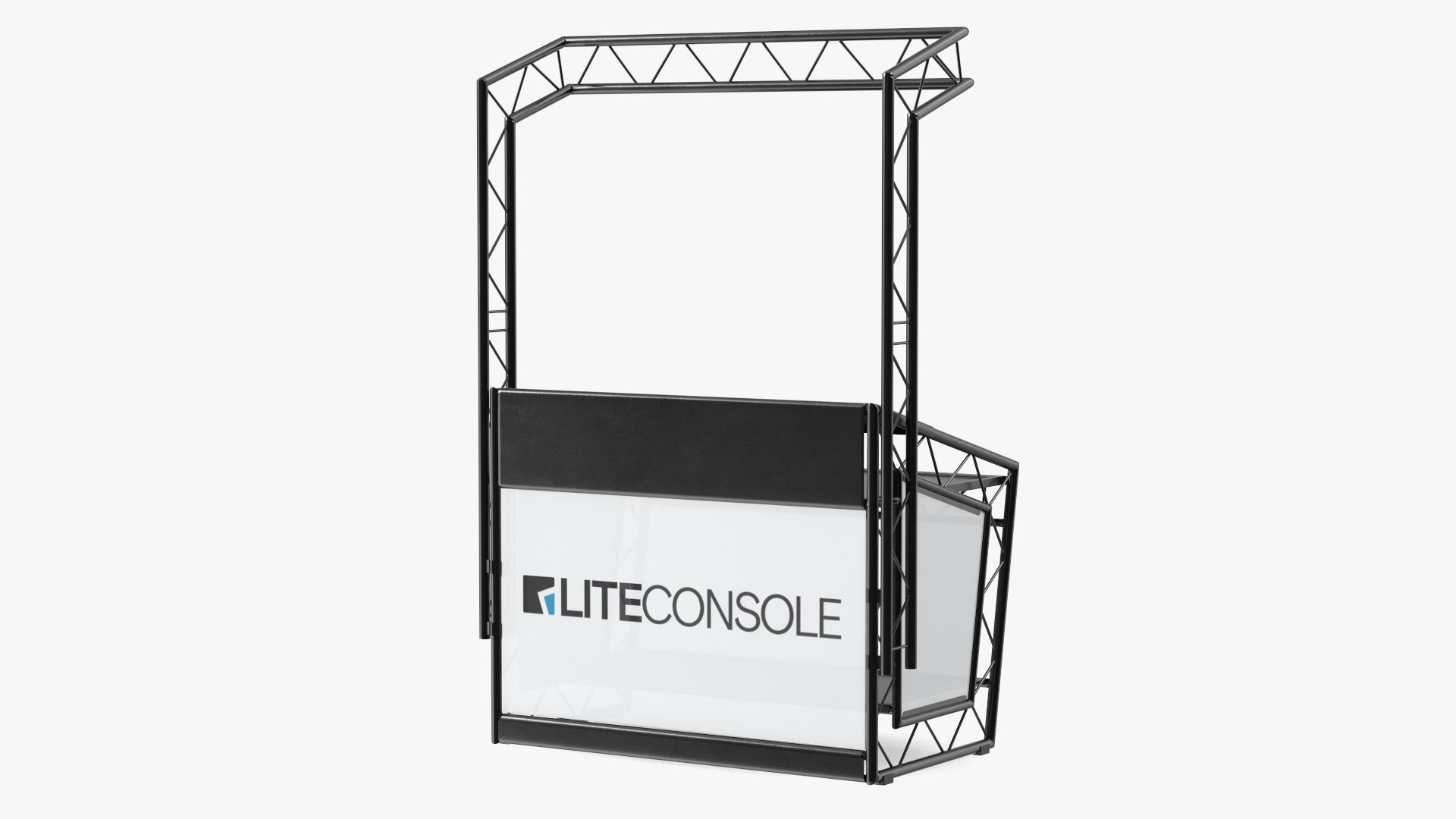 3D Lite Console Black Mobile DJ Stand Booth Desk model - TurboSquid 2031824
