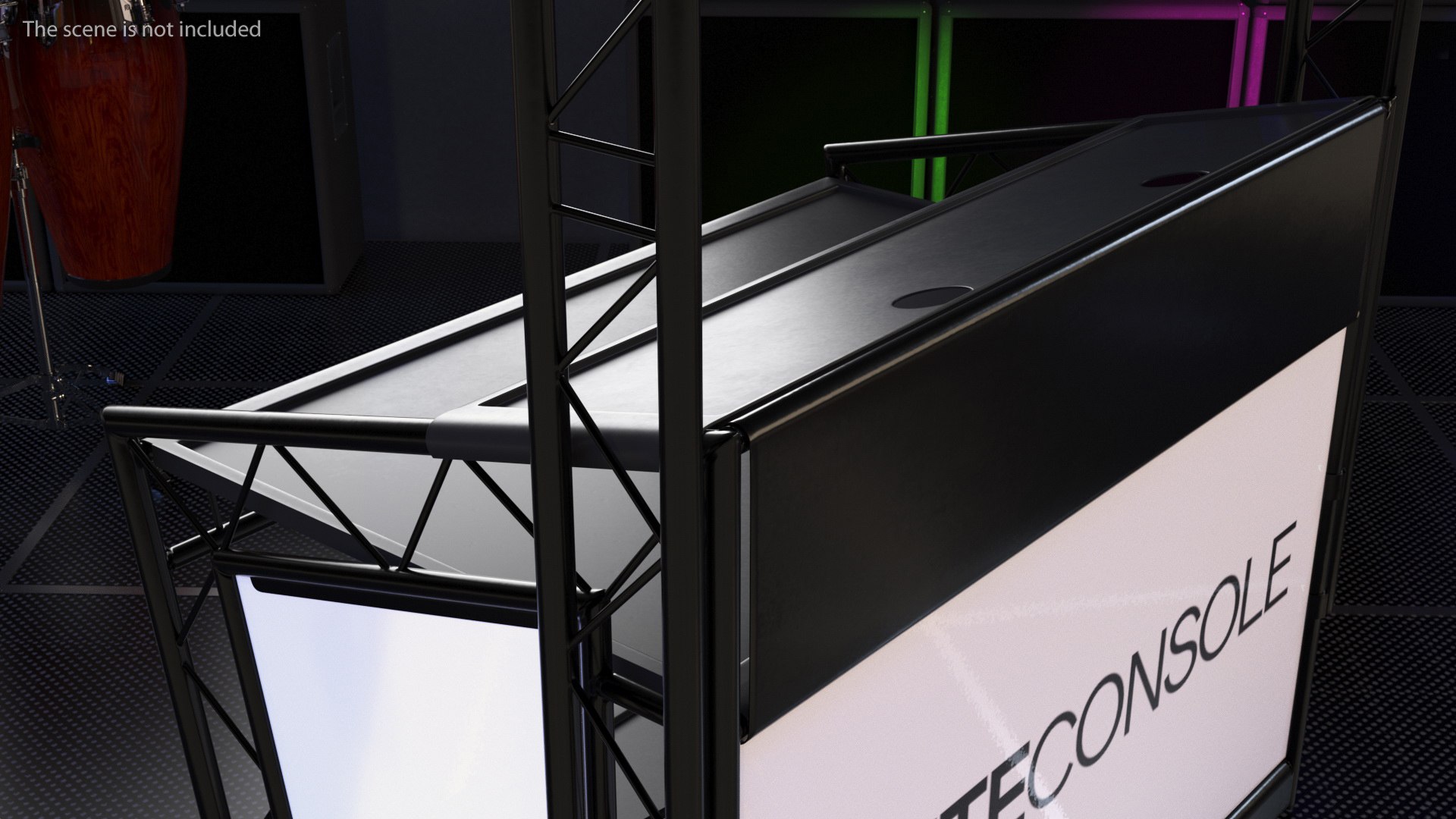 3D Lite Console Black Mobile DJ Stand Booth Desk Model - TurboSquid 2031824