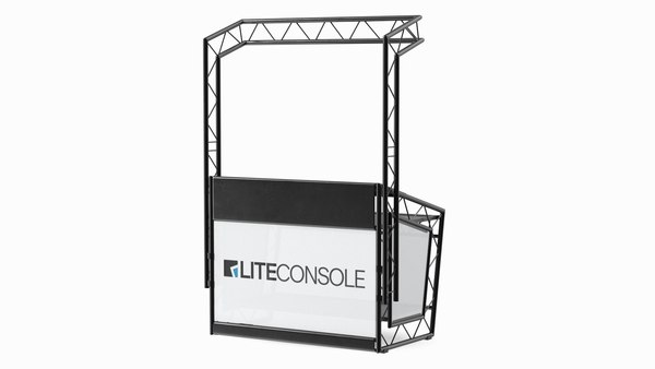 3D Lite Console Black Mobile DJ Stand Booth Desk model - TurboSquid 2031824