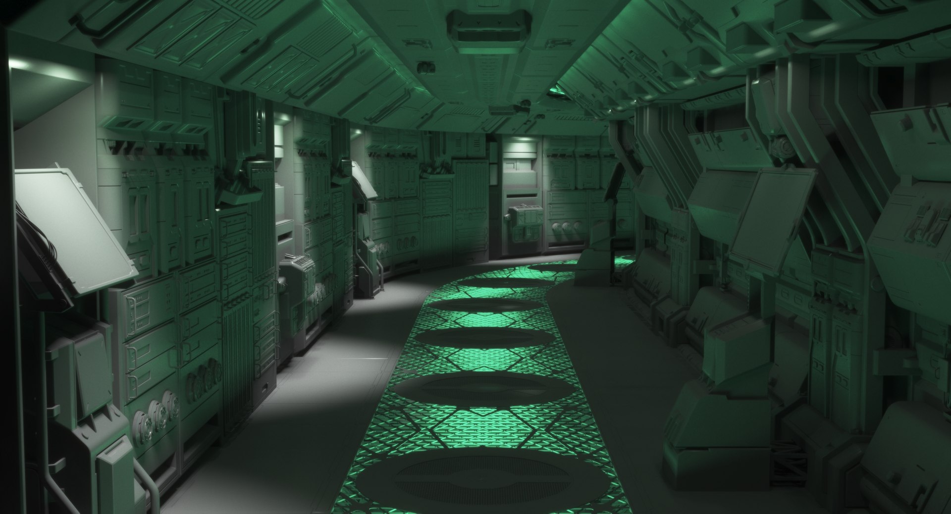 3D futuristic command center corridor model - TurboSquid 1416519