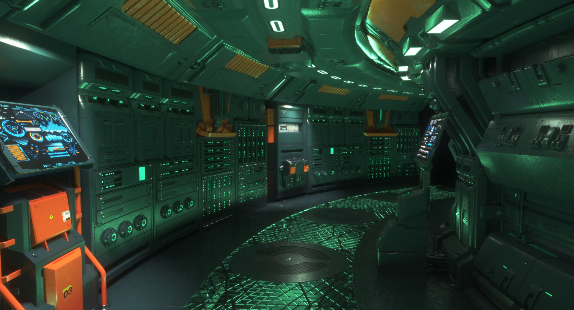 3D Futuristic Command Center Corridor Model - TurboSquid 1416519