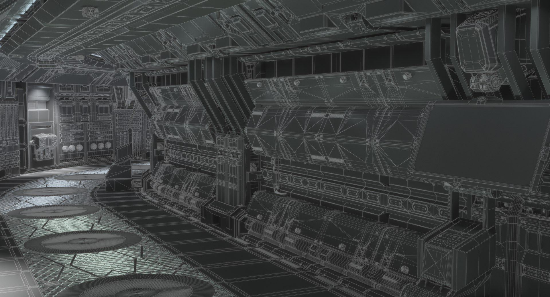 3D futuristic command center corridor model - TurboSquid 1416519