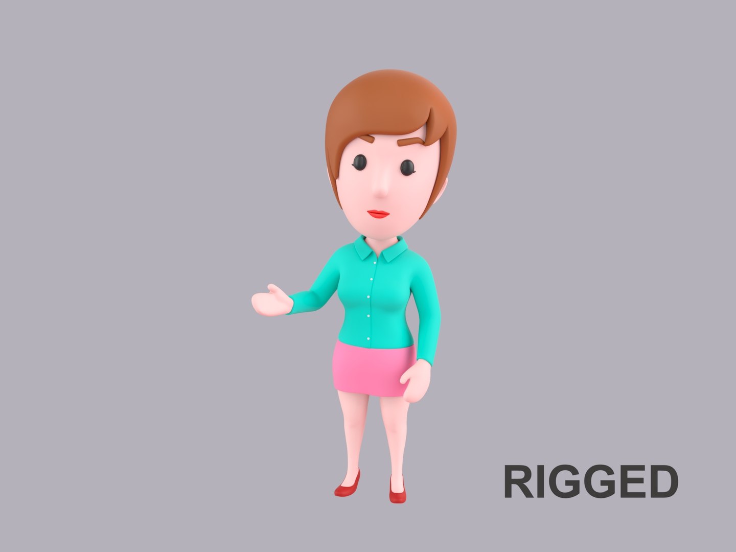 3D Cartoon Female Character Rigged 062 Model - TurboSquid 2379265