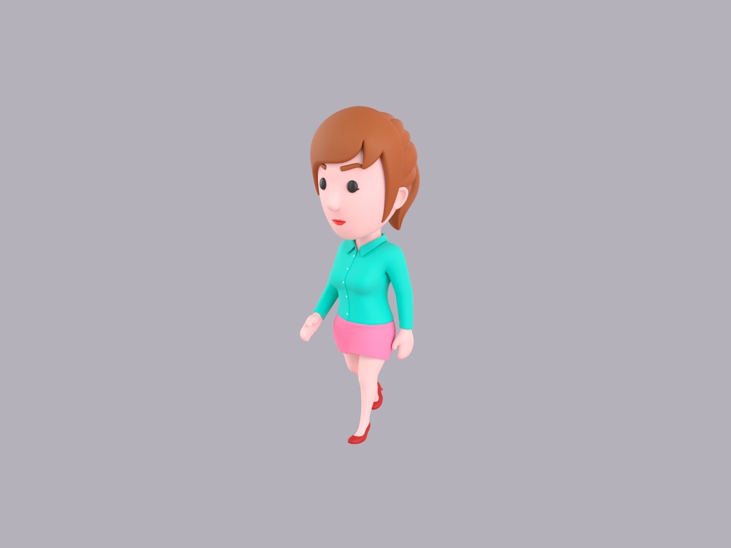 3D Cartoon Female Character Rigged 062 Model - TurboSquid 2379265