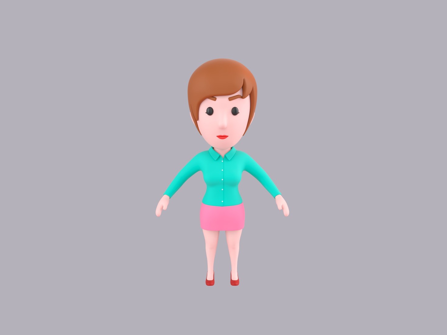 3D Cartoon Female Character Rigged 062 Model - TurboSquid 2379265