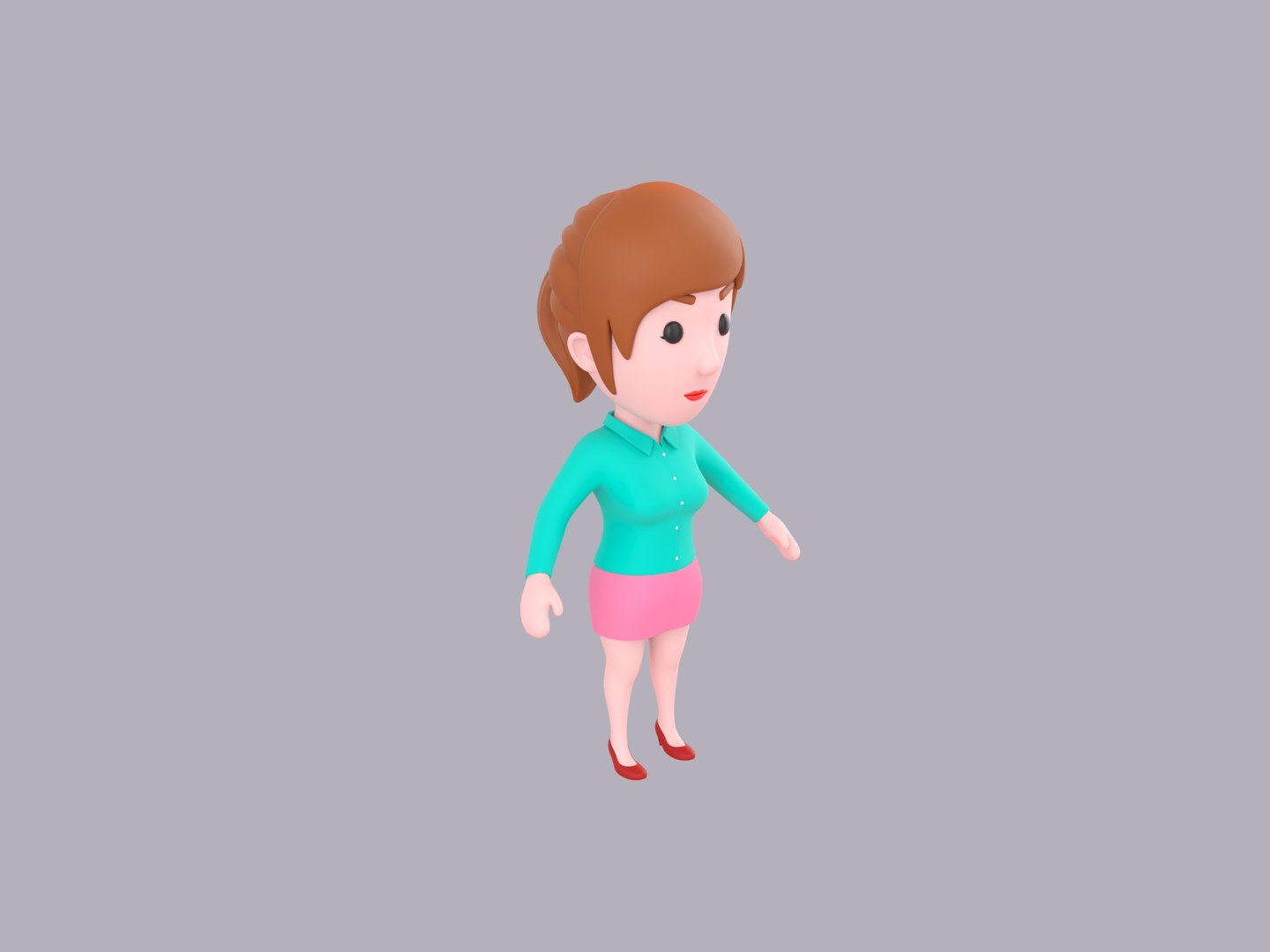 3D Cartoon Female Character Rigged 062 Model - TurboSquid 2379265
