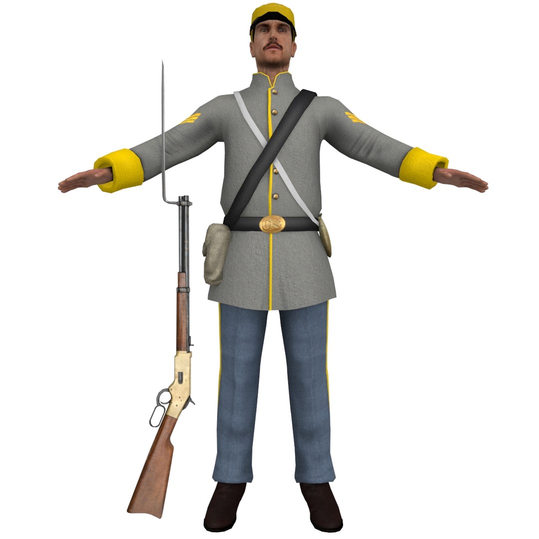 3D Confederate Soldier Model - TurboSquid 1177585
