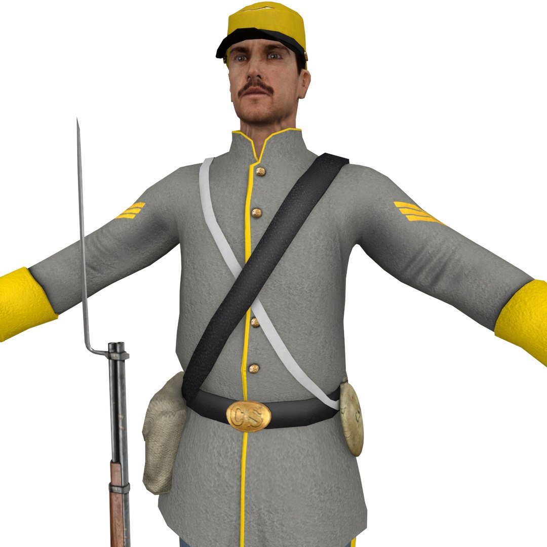 3D Confederate Soldier Model - TurboSquid 1177585