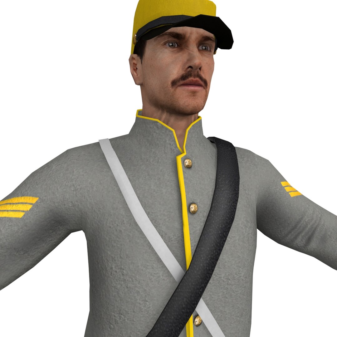 3D Confederate Soldier Model - TurboSquid 1177585