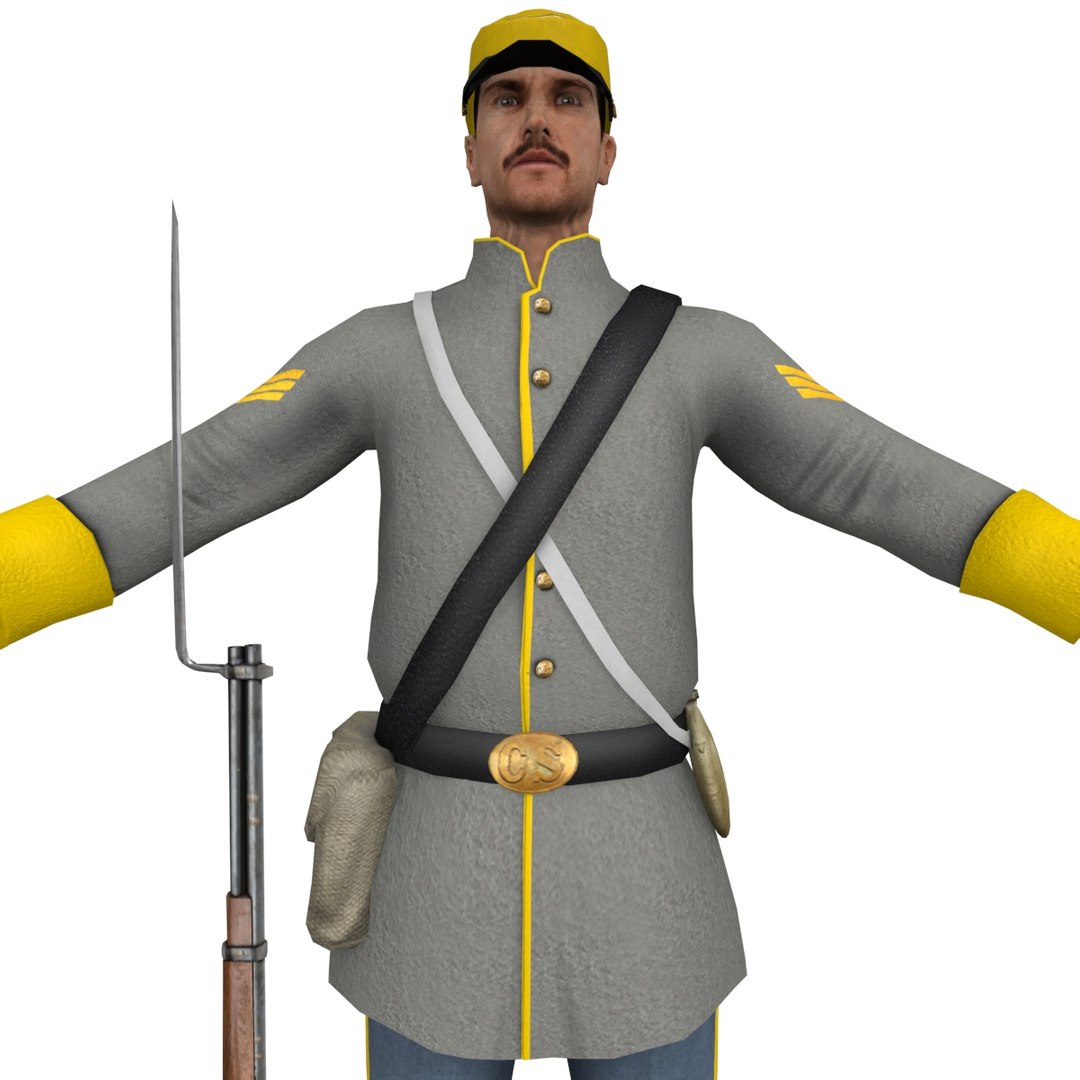 3D Confederate Soldier Model - TurboSquid 1177585
