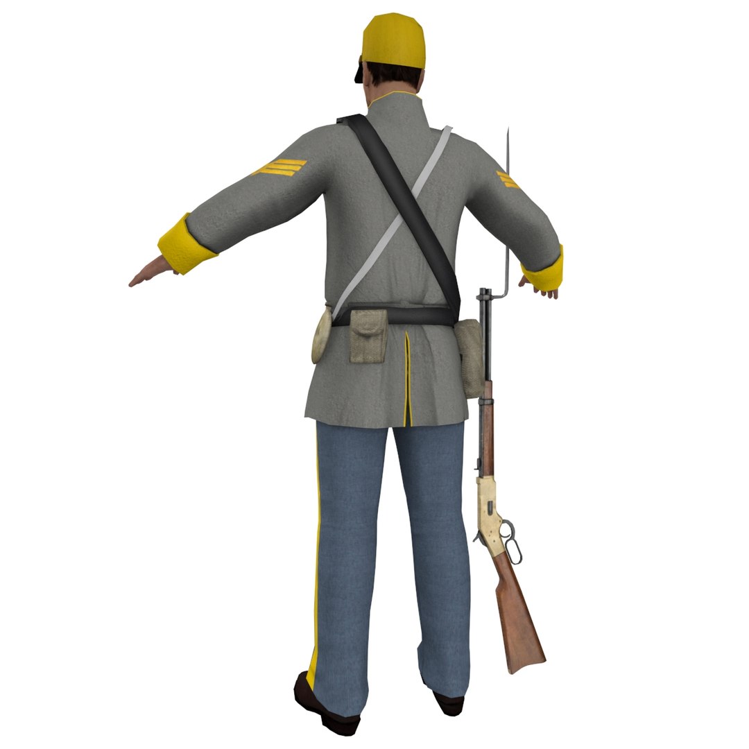 3D Confederate Soldier Model - TurboSquid 1177585