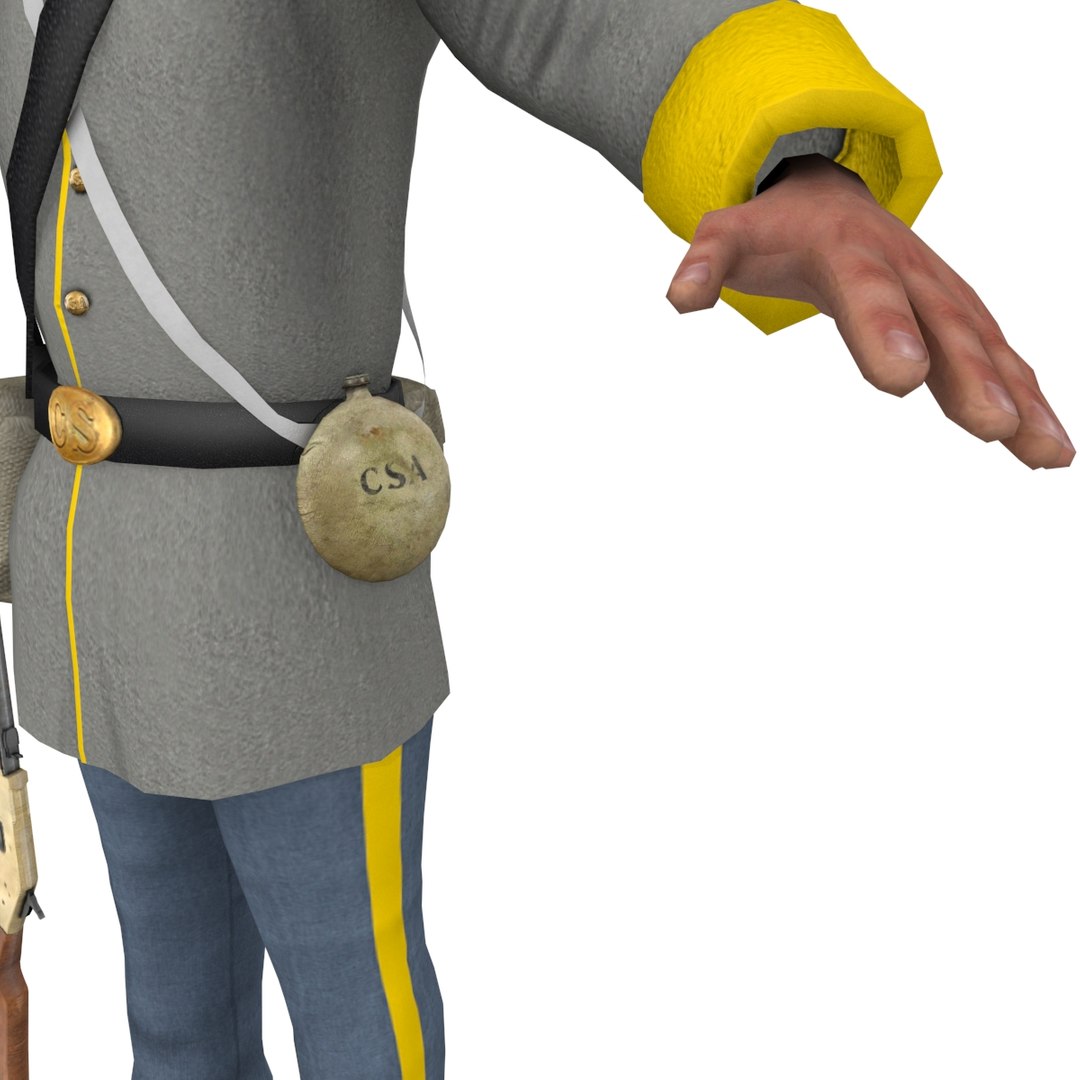 3D Confederate Soldier Model - TurboSquid 1177585