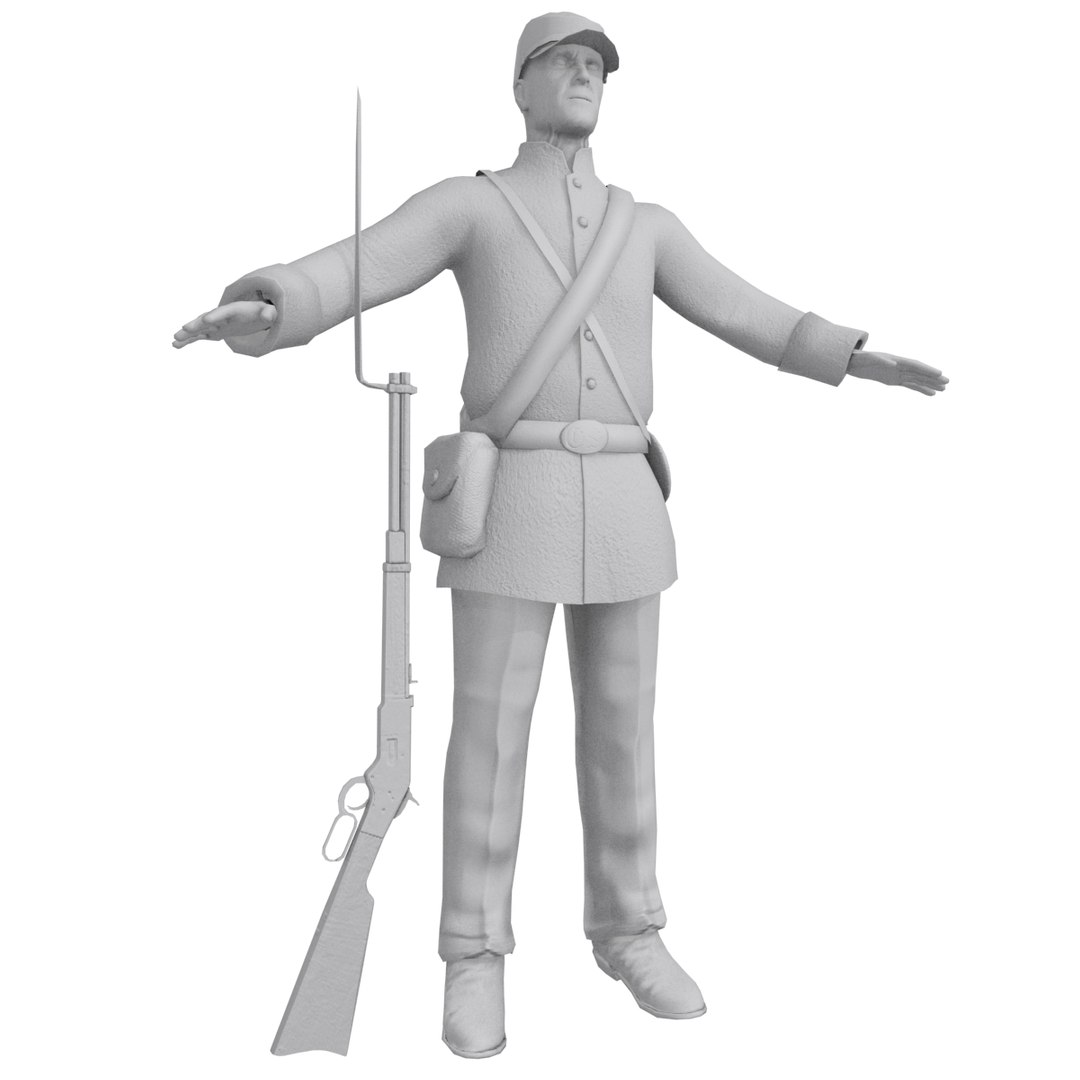 3D Confederate Soldier Model - TurboSquid 1177585