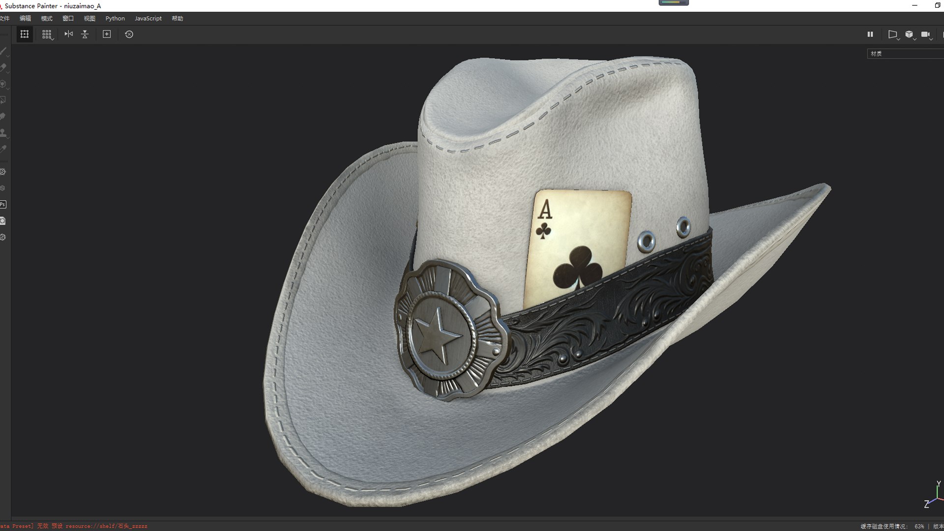 White cowboy hat 3D model - TurboSquid 2179674