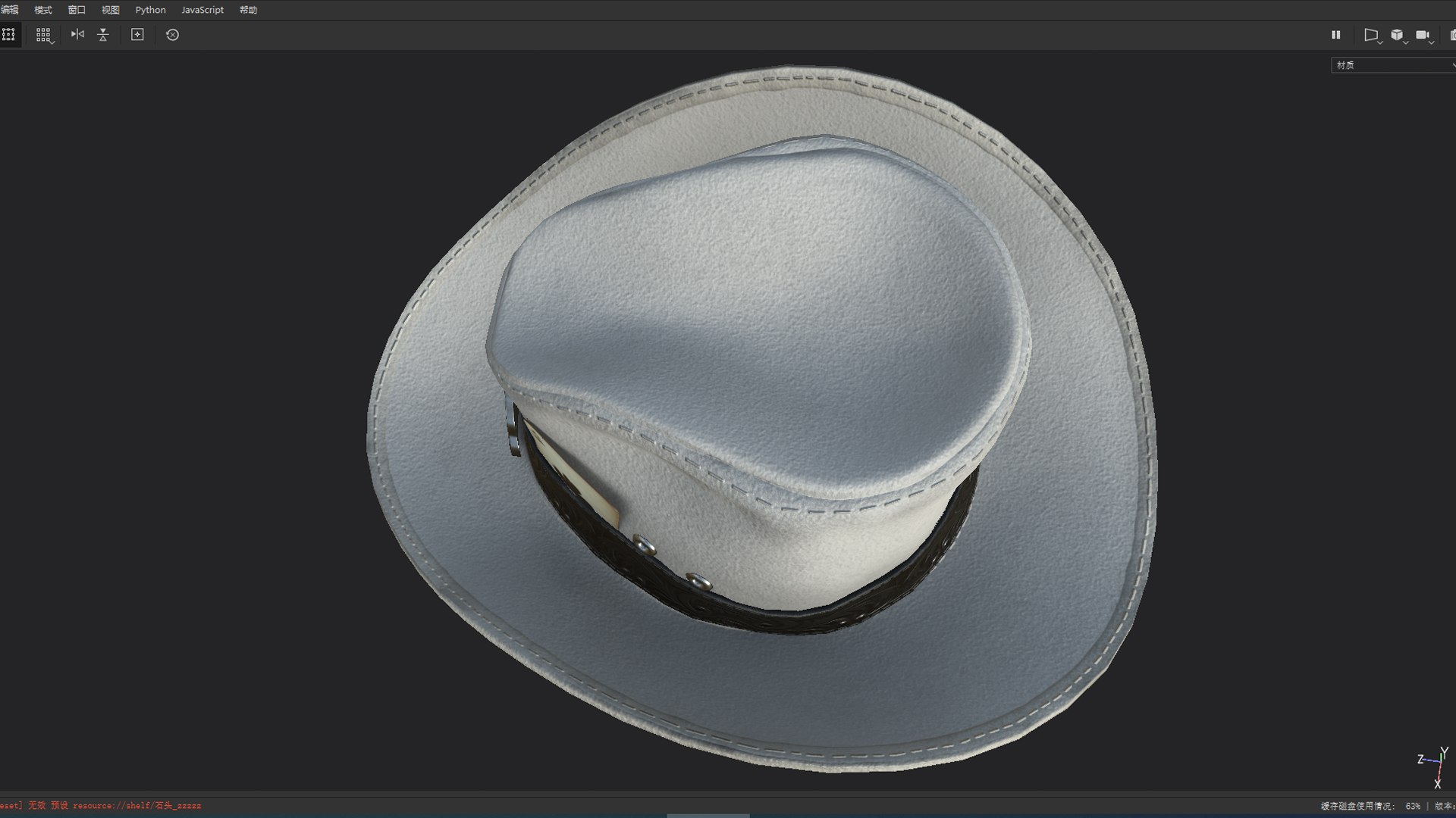 White cowboy hat 3D model - TurboSquid 2179674