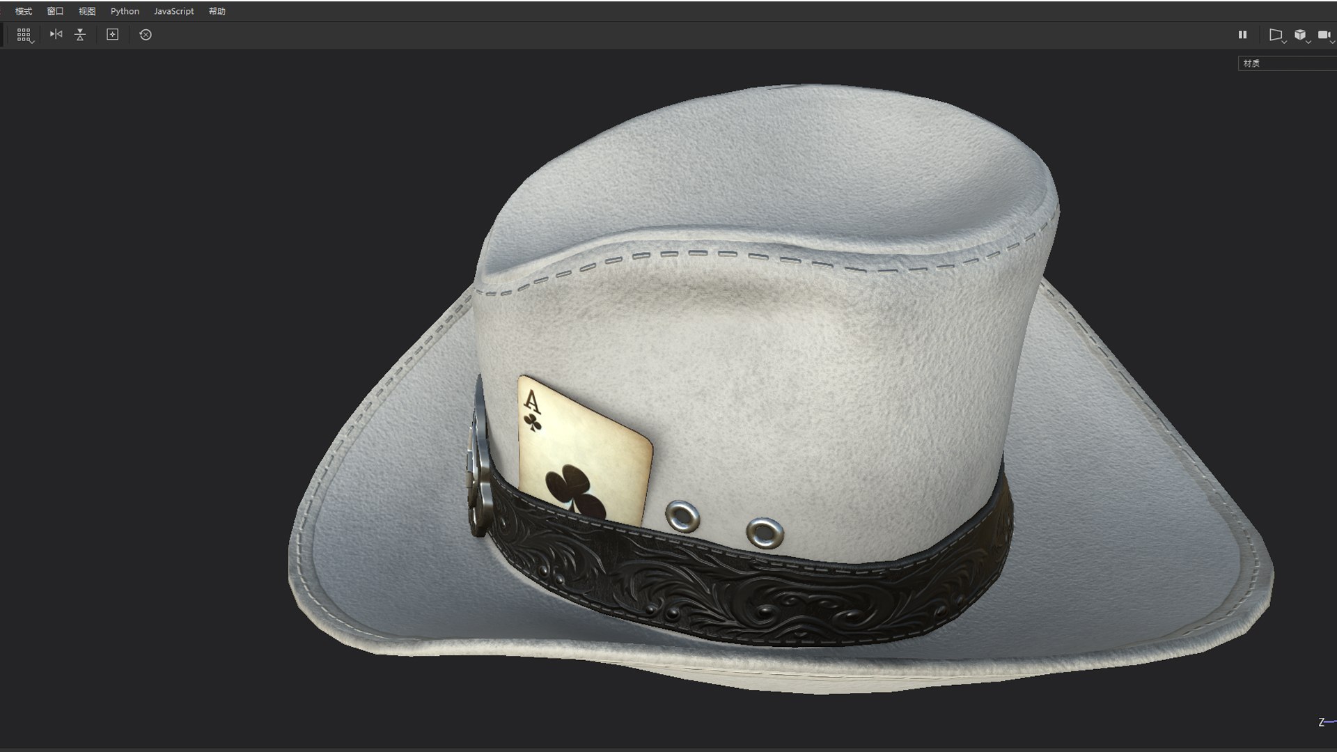 White cowboy hat 3D model - TurboSquid 2179674