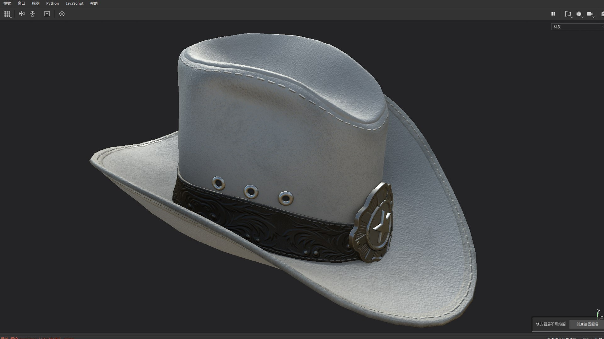 White cowboy hat 3D model - TurboSquid 2179674