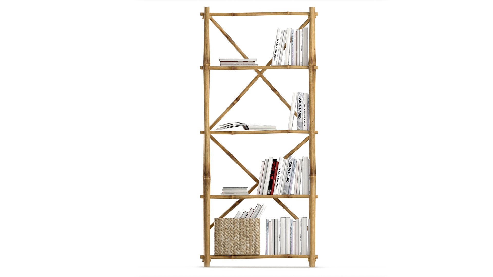 3D Natural Bamboo bookshelf store - TurboSquid 2151344