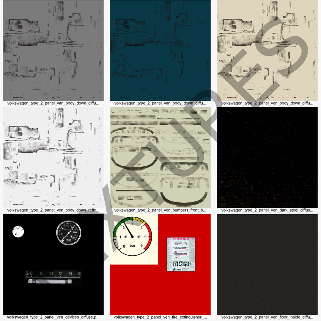 3d Volkswagen Type 2 Panel