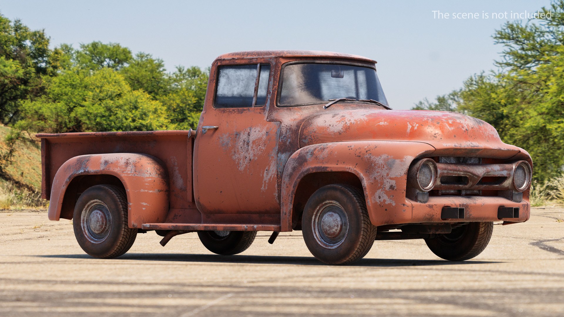 Rusty old f100 pickup truck 3D model - TurboSquid 1528519