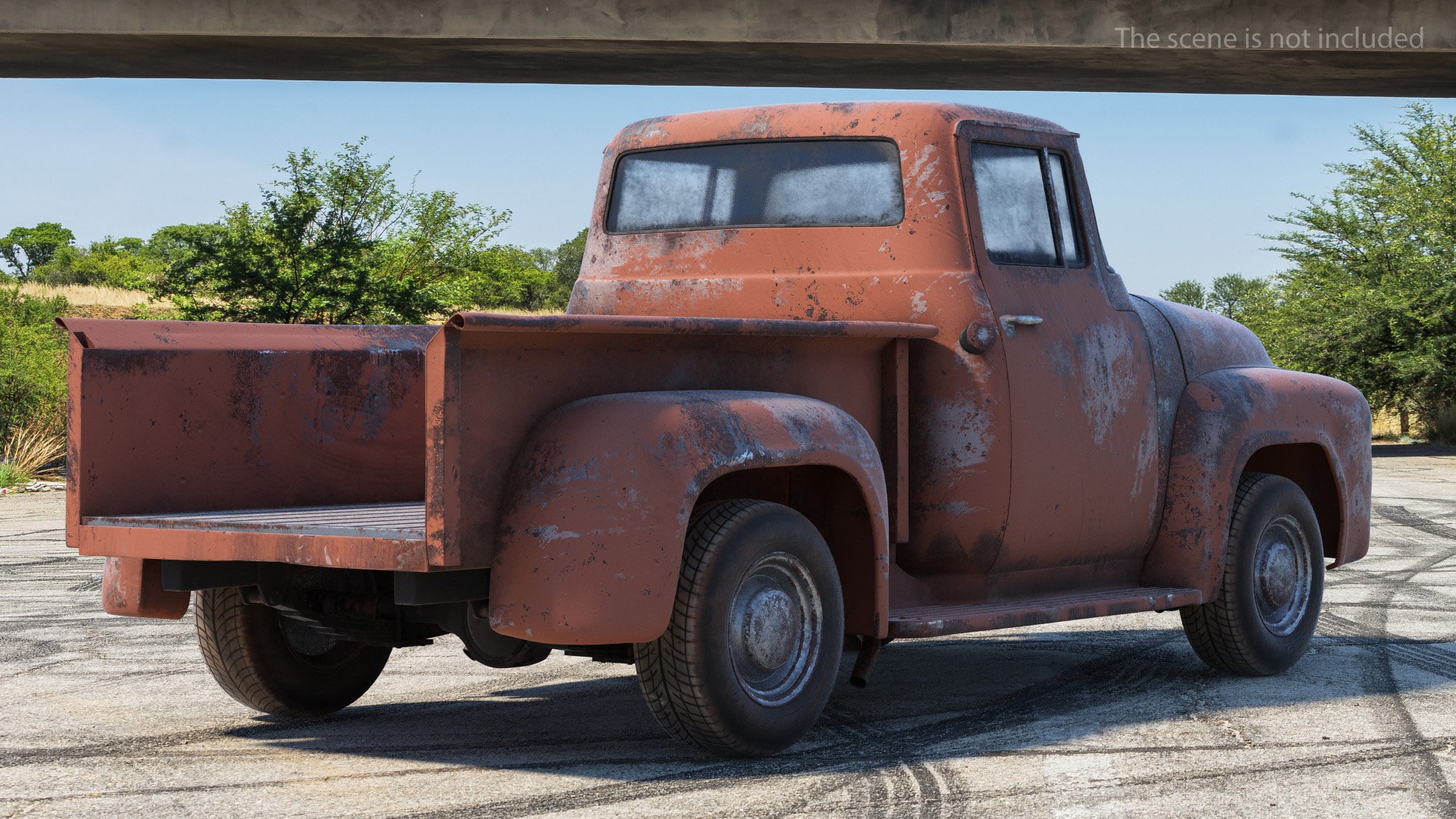 Rusty old f100 pickup truck 3D model - TurboSquid 1528519