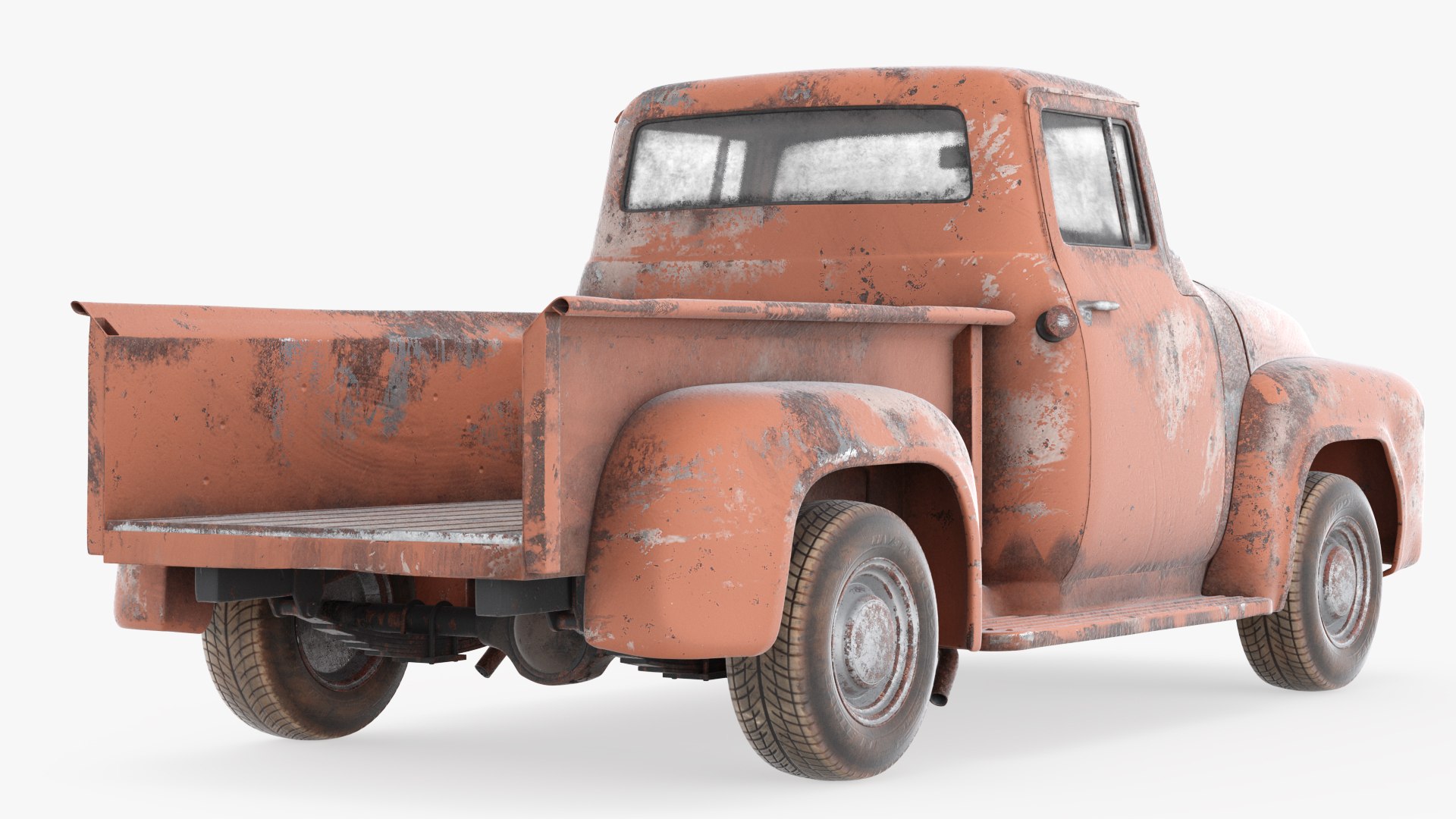 Rusty old f100 pickup truck 3D model - TurboSquid 1528519