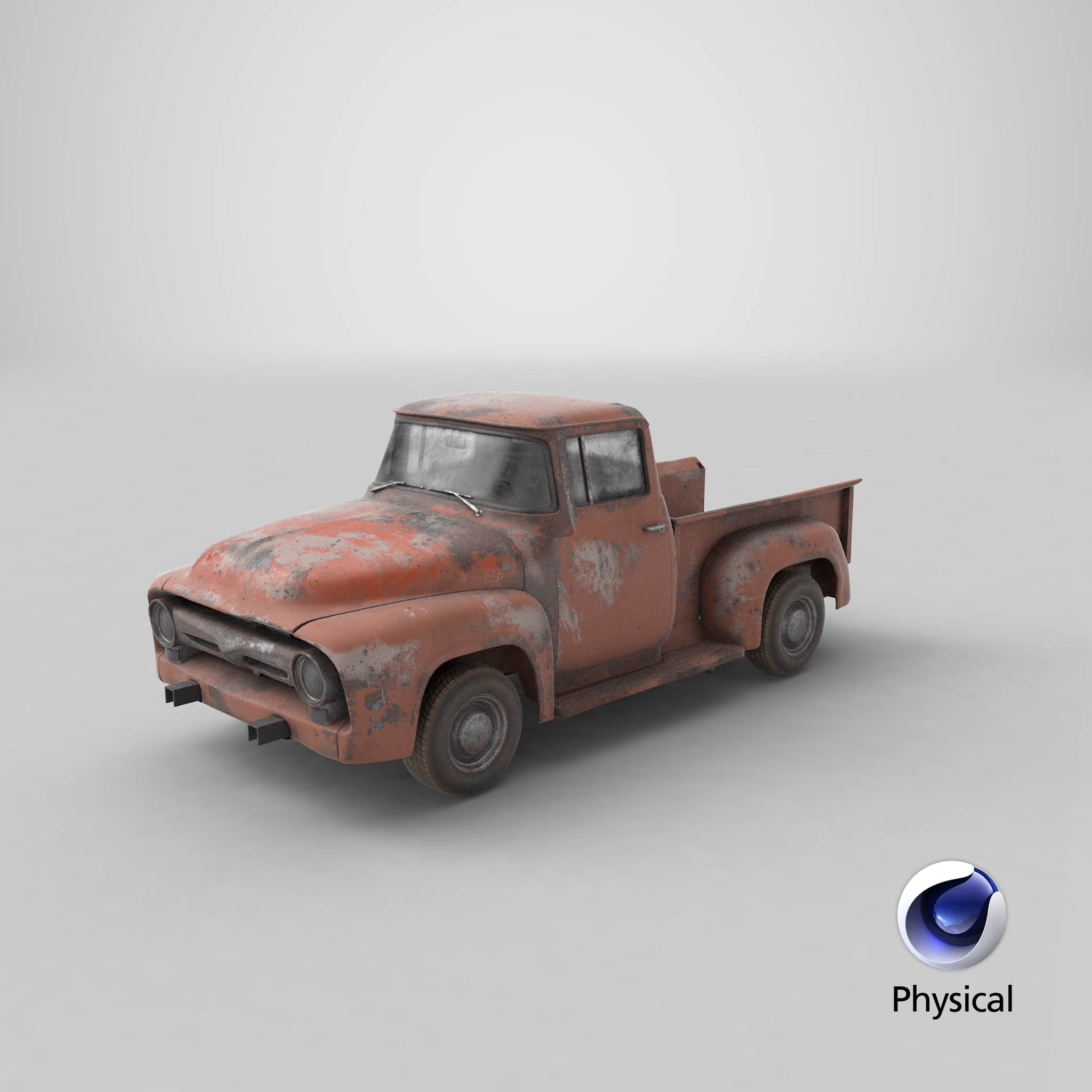 Rusty old f100 pickup truck 3D model - TurboSquid 1528519