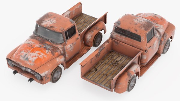 Rusty old f100 pickup truck 3D model - TurboSquid 1528519