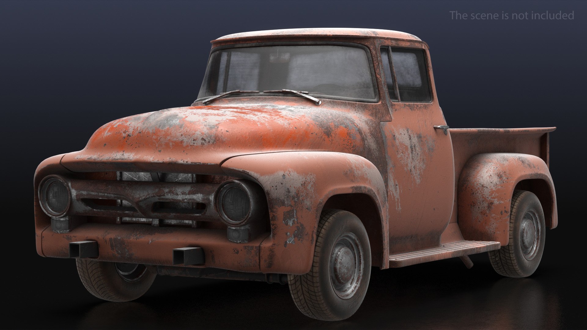 Rusty old f100 pickup truck 3D model - TurboSquid 1528519